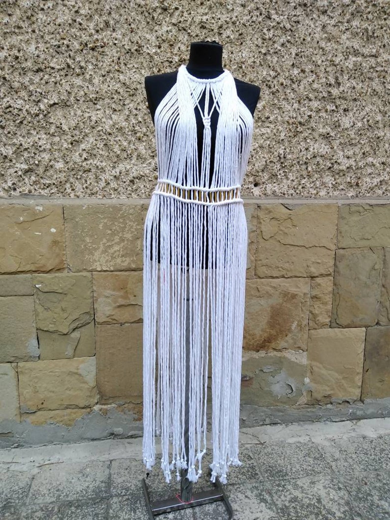 Macrame Dress Festival Dress Beach Party Dress Macrame Boho - Etsy