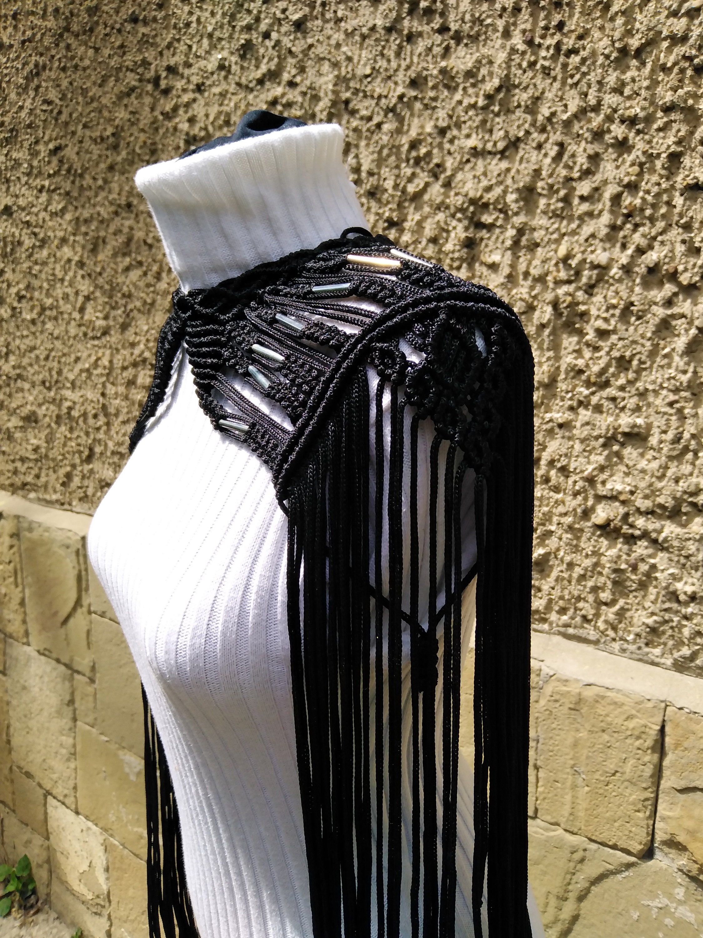 Macrame Shoulder, Macrame Festival Costume, Macrame Tassel, Macrame ...