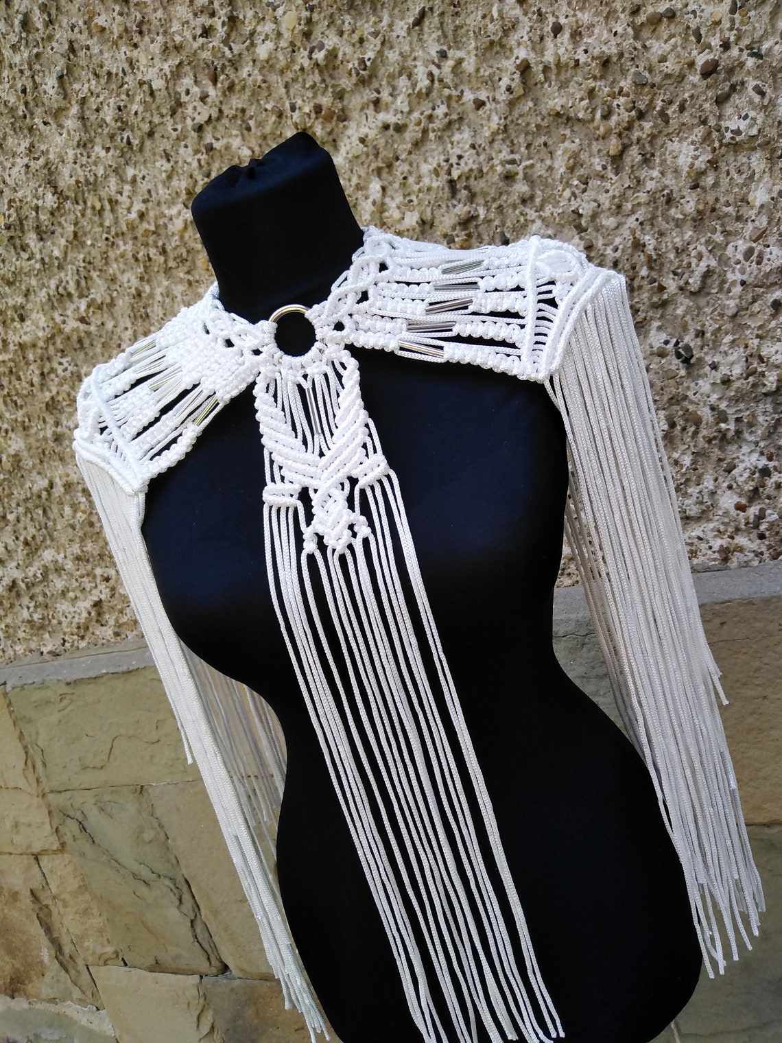 Macrame Cape, Macrame Tassel, Macrame Epaulets, Macrame Festival Outfit ...
