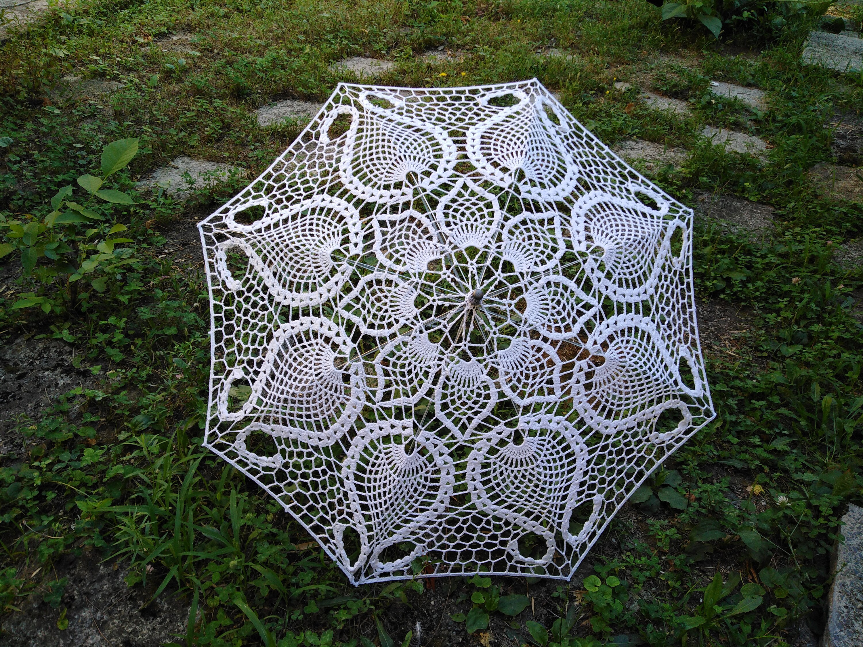 Lace Parasol, Crochet Wedding Umbrella, White Victorian Umbrella ...