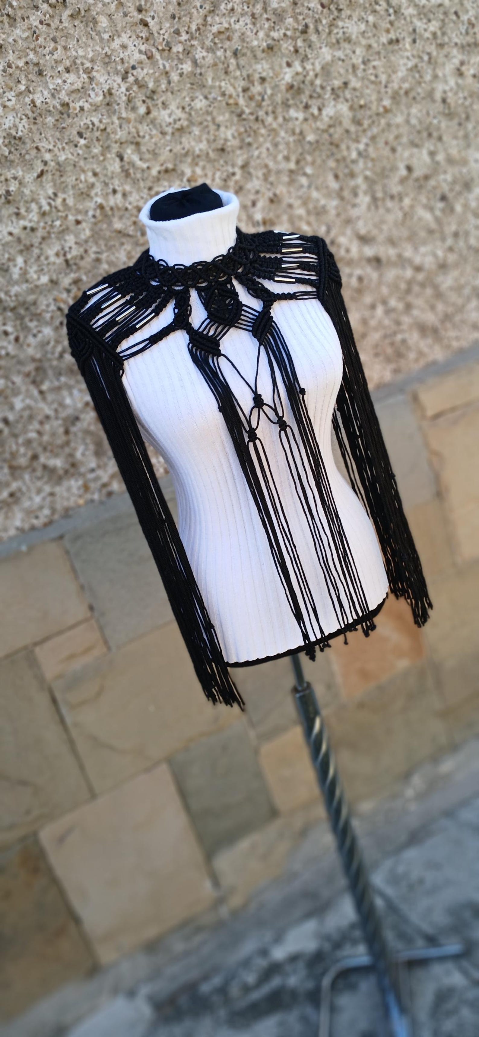 Macrame Cape, Macrame Shoulder, Macrame Art , Macrame Festival, Boho ...
