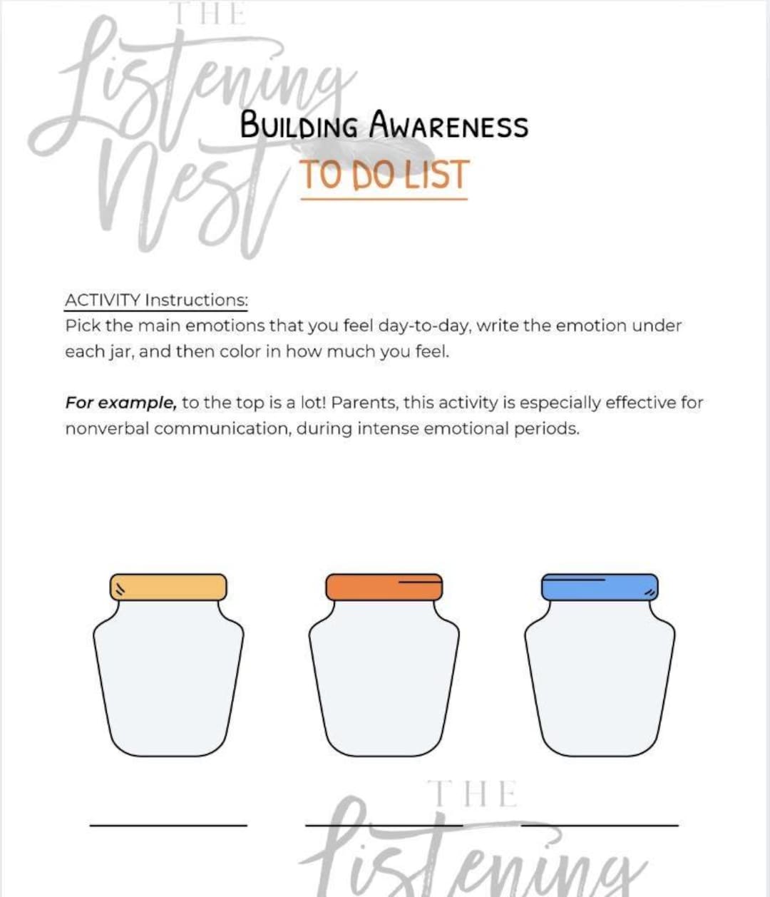Building Emotional Awareness Worksheet - Etsy