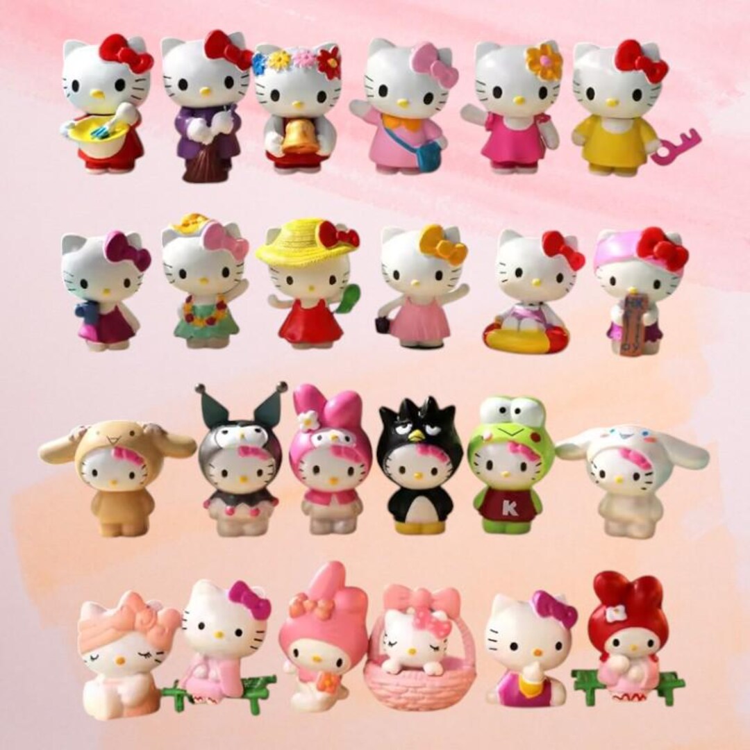 6pcs/set Anime Sanrio Hello Kitty Action Figure Toys - Cute Kuromi ...