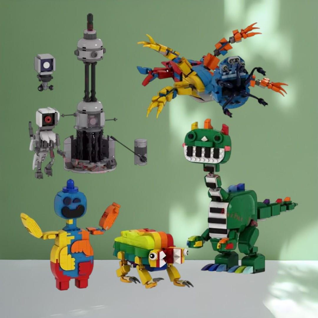 Poppy Playtime Figure - Pianosaurus Bricks Toy - Yarnaby Building ...