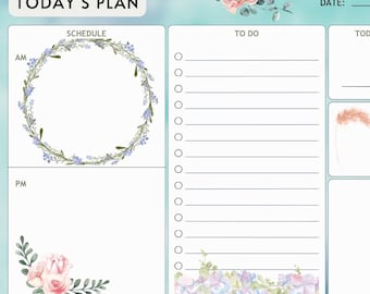 Floral Daily Planner - Etsy