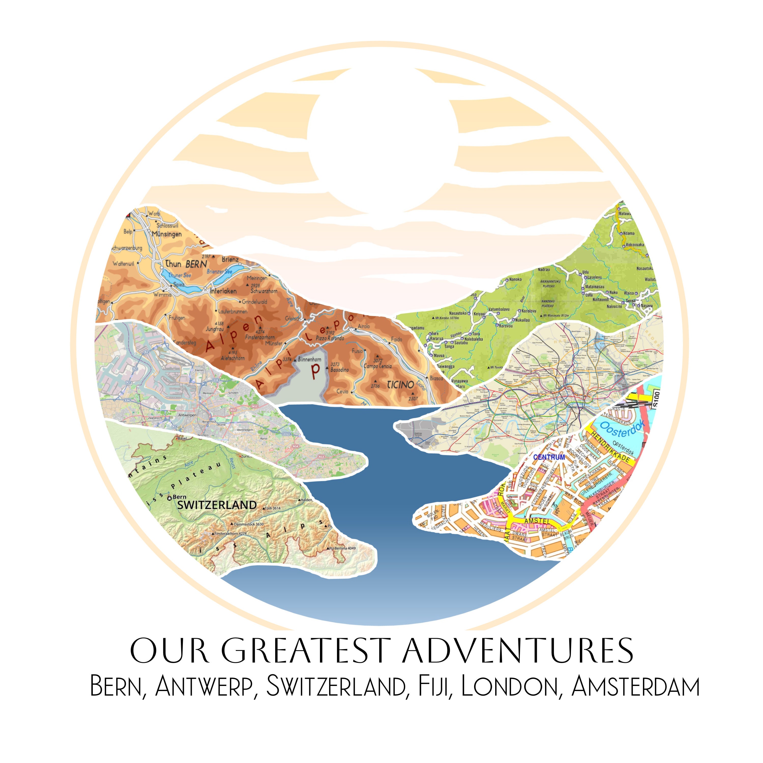 COUPLES ANNIVERSARY GIFT, Map Creator, Mountain, World, Gift for ...