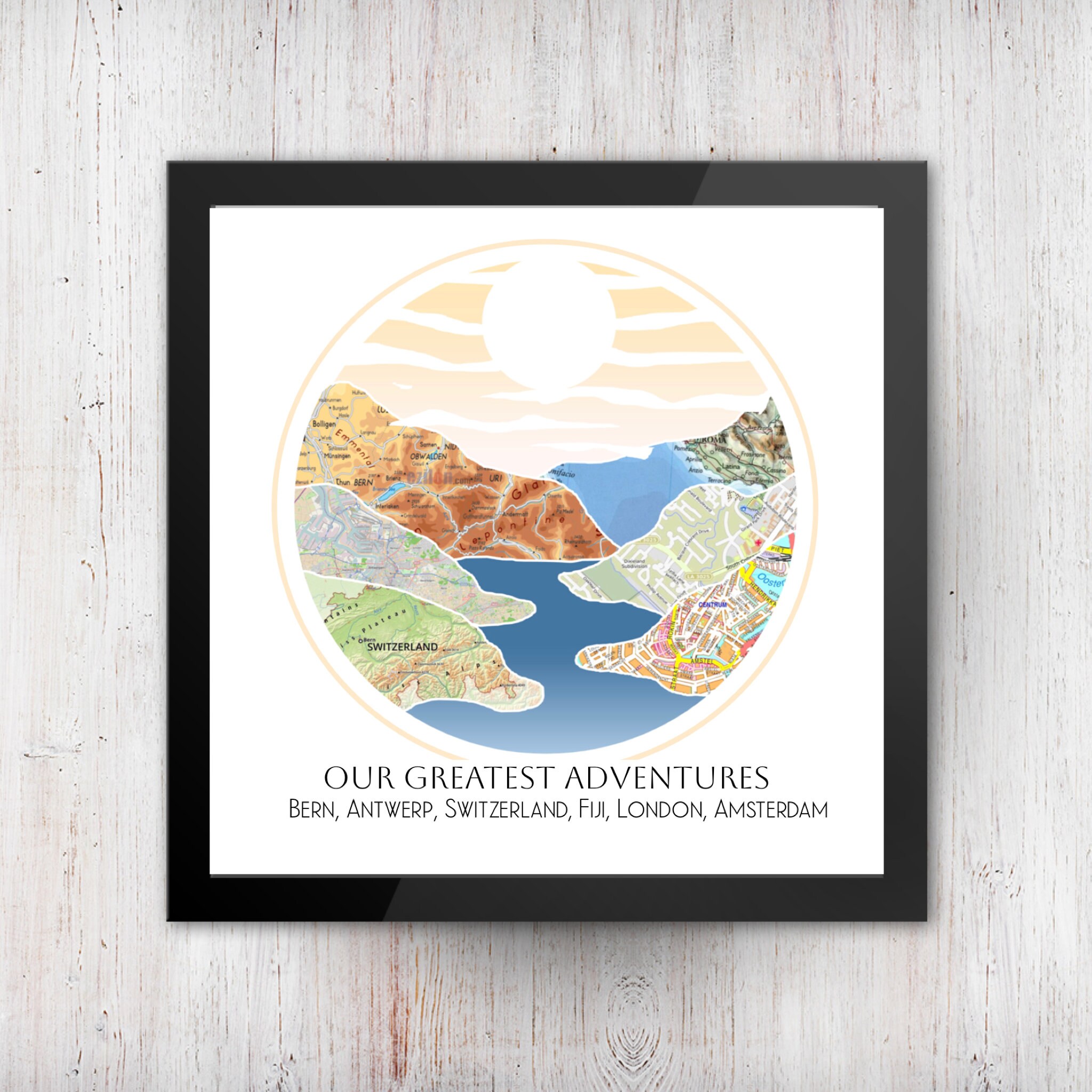 COUPLES ANNIVERSARY GIFT, Map Creator, Mountain, World, Gift for ...