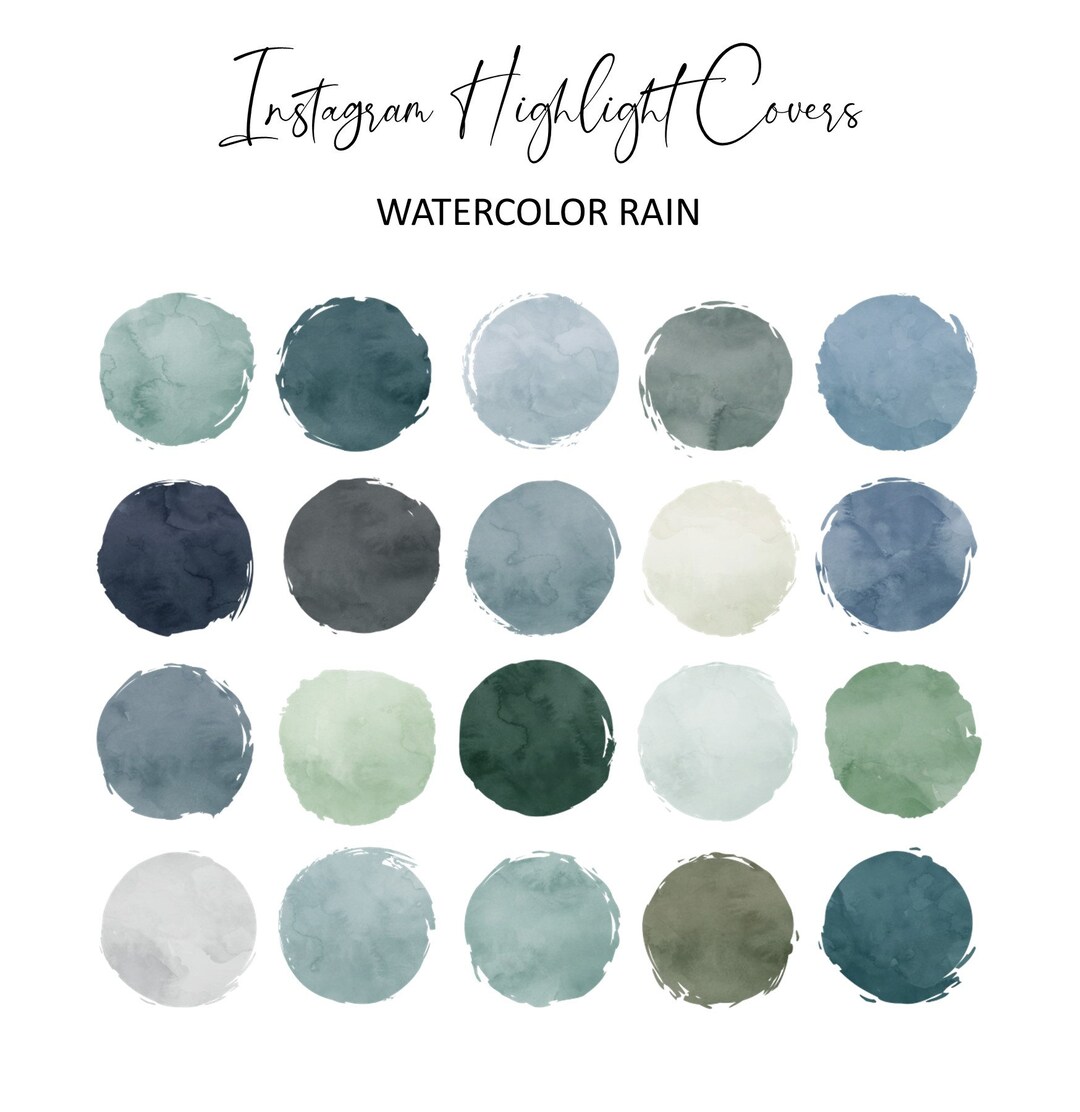 INSTAGRAM HIGHLIGHT COVERS, 20 Watercolor Rain Earth Nature Tone Covers ...