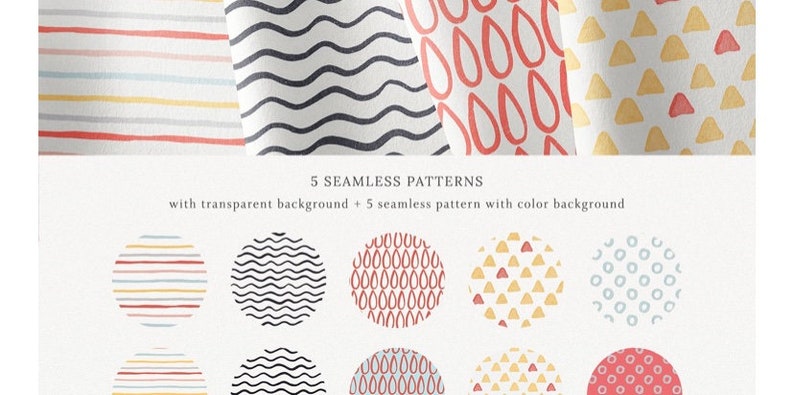 ABSTRACT SHAPES PATTERNS for Graphic Design Canva Photoshop - Etsy