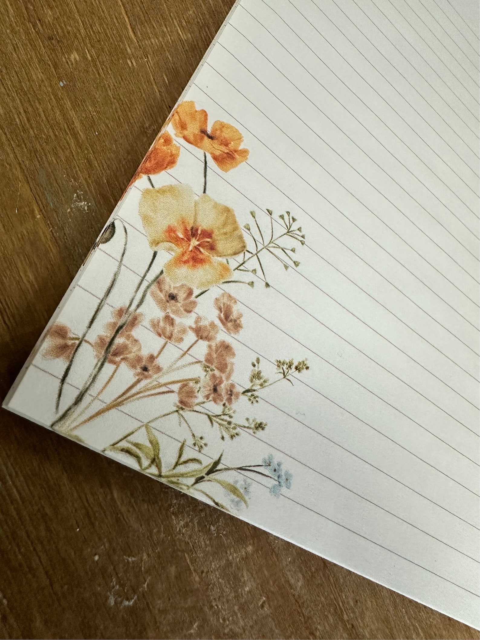 WILDFLOWERS STATIONARY PAPER, 5 X 7, Watercolor, Floral, Nature ...