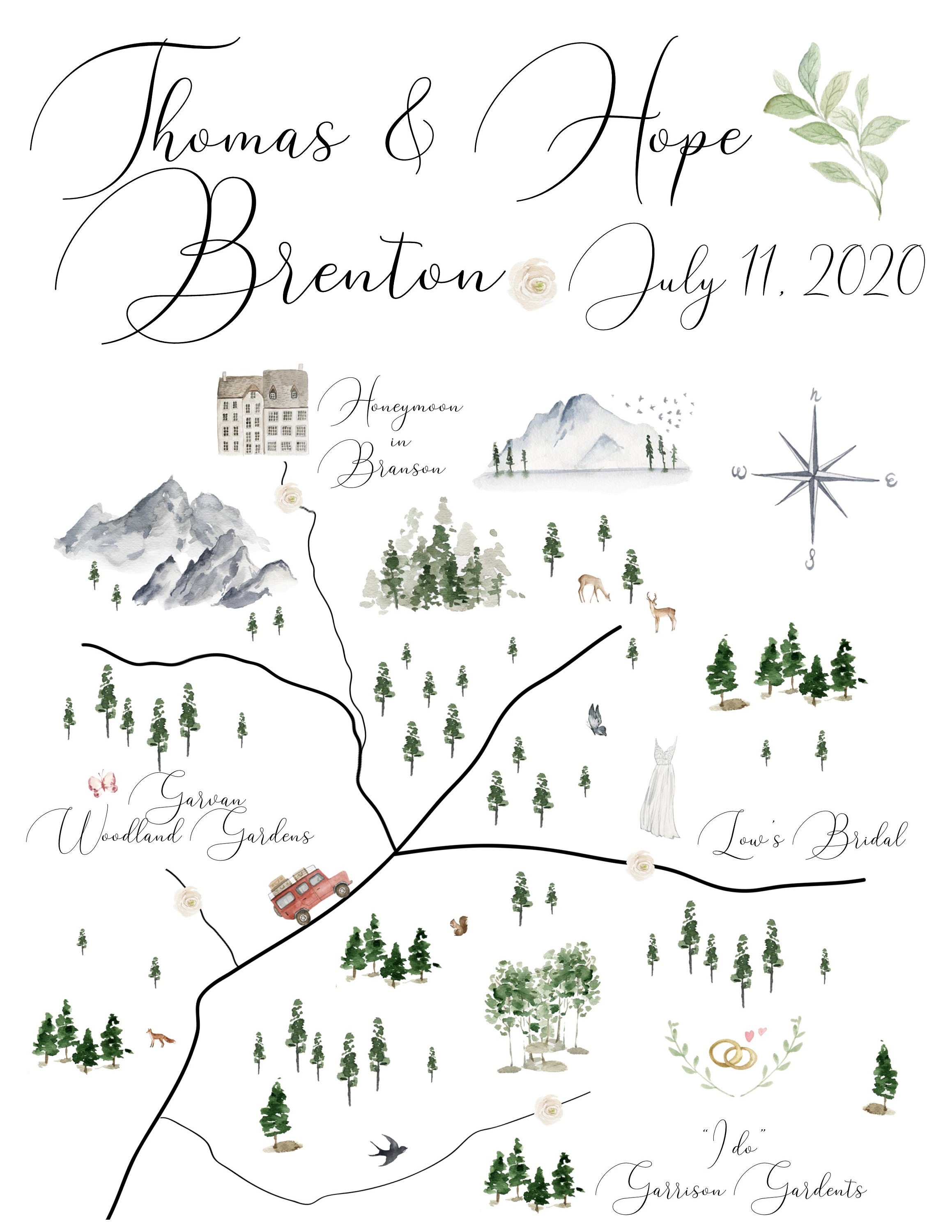 PERSONALIZED WEDDING MAP for Special Occasions Heart Map - Etsy