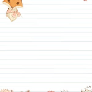 STATIONARY PAPER, 5 X 7, Watercolor, Fox, Nature, Outdoors, Journal ...
