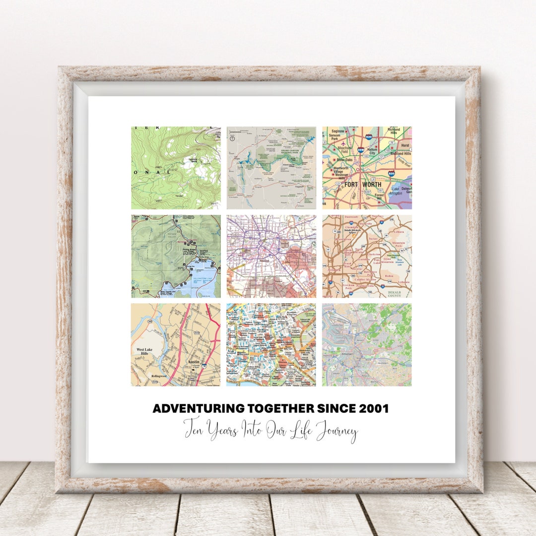 PERSONALIZED GIFT PRINT, Travel Map, Anniversary Gift, Adventure ...