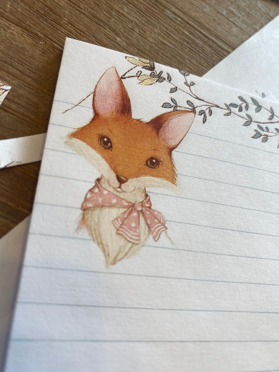 STATIONARY PAPER 5 x 7 Watercolor Fox Nature Outdoors | Etsy