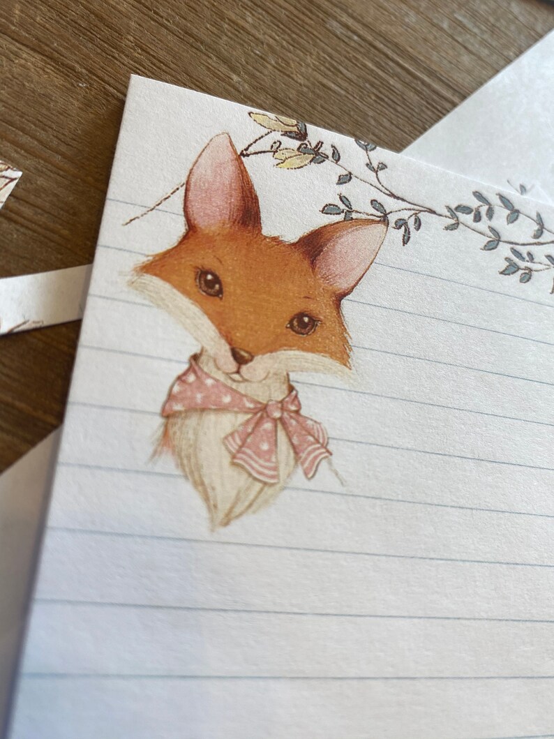 STATIONARY PAPER 5 X 7 Watercolor Fox Nature Outdoors - Etsy