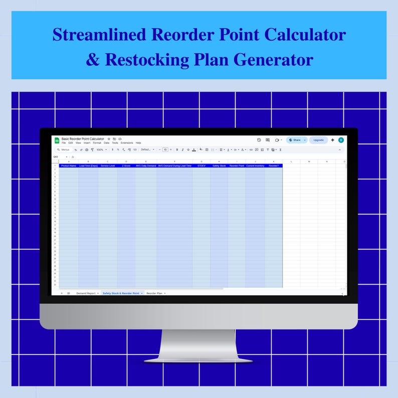 Streamlined Reorder Point Calculator & Restocking Plan Generator ...
