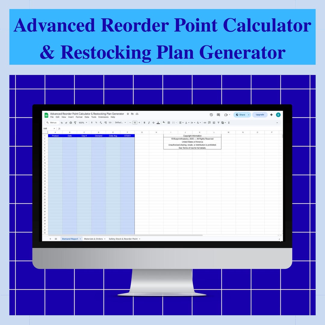 Advanced Reorder Point Calculator & Restocking Plan Generator | Google ...