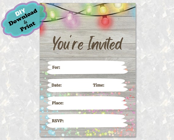 Blank Party Invitation Printable Fill in Party Invitation - Etsy