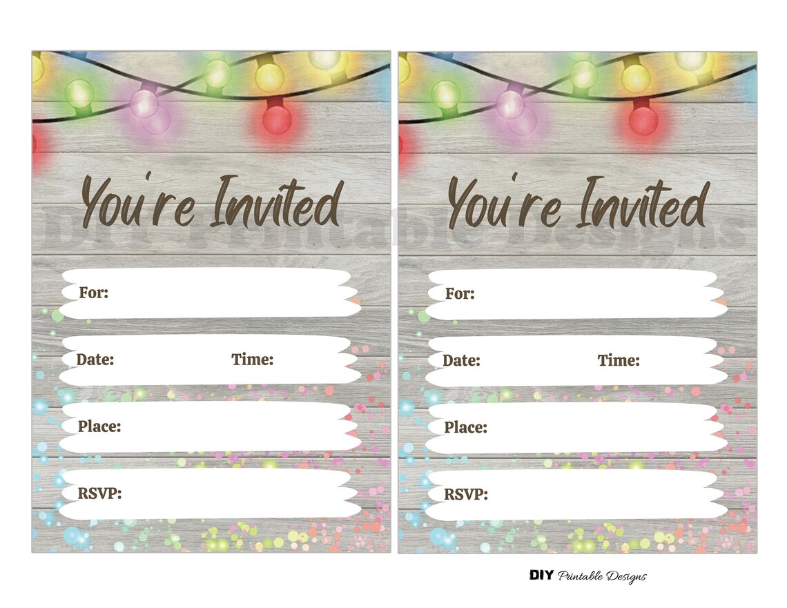 Blank Party Invitation Printable, Fill in Party Invitation, You're ...