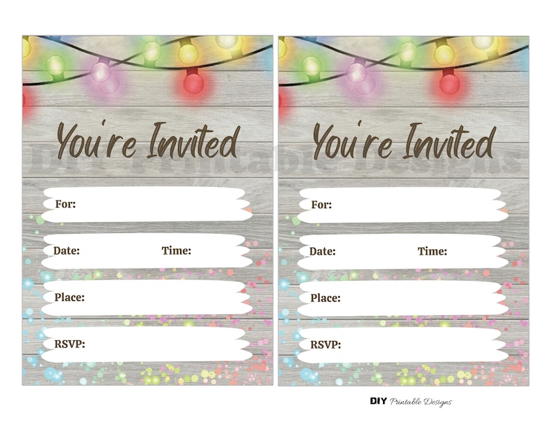 Blank Party Invitation Printable, Fill in Party Invitation, You're ...