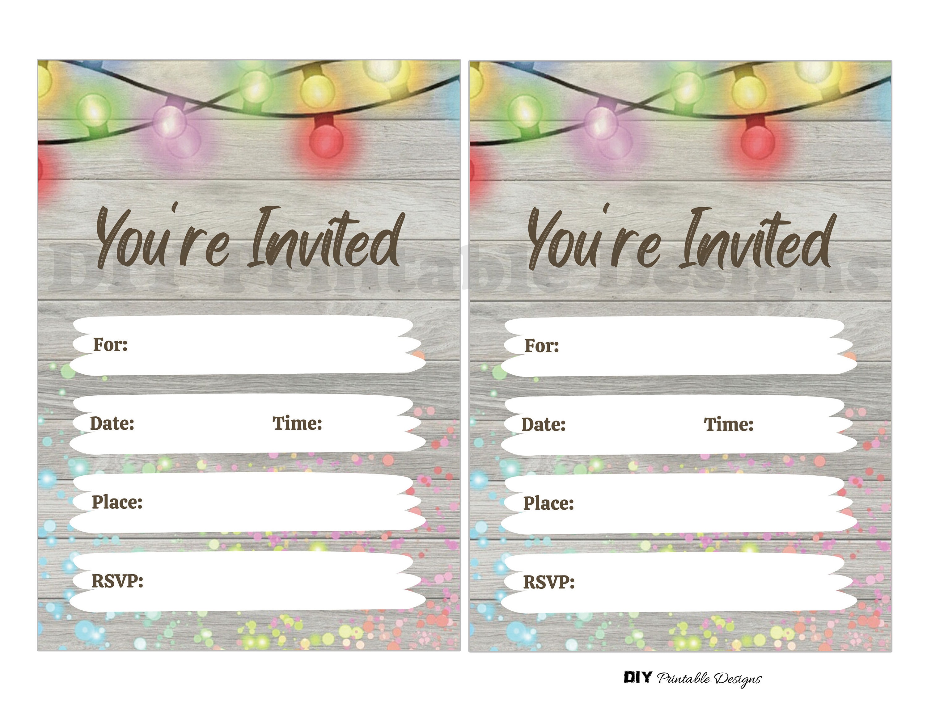 Blank Party Invitation Printable, Fill in Party Invitation, You're ...
