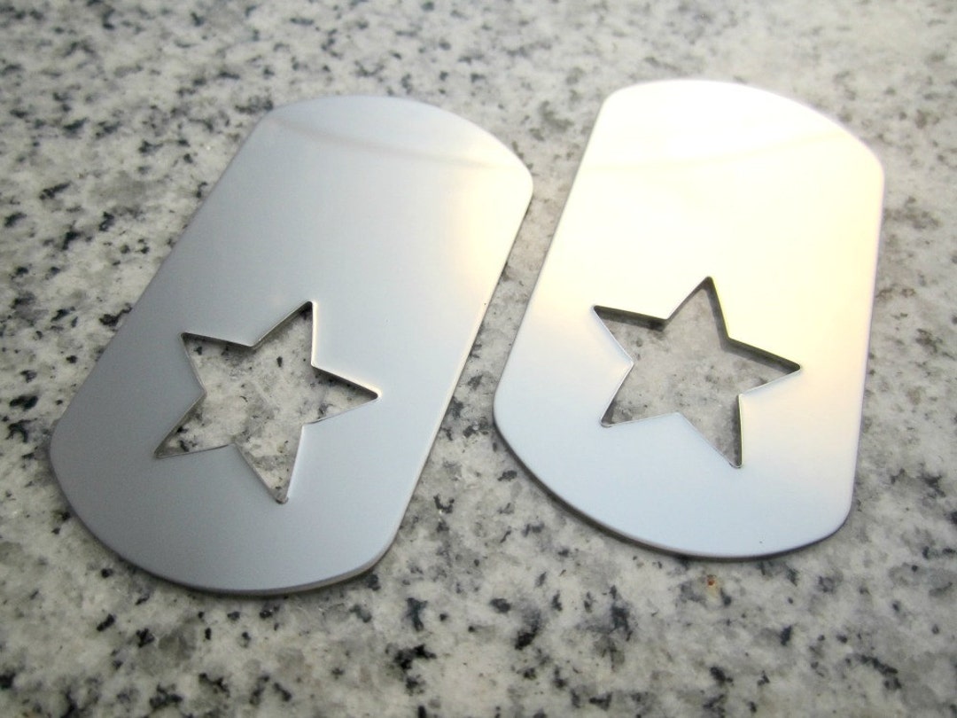 1 1/8" X 2" (29mm X 51mm) Star Hole Dog Tag Stamping Blank, 22g ...