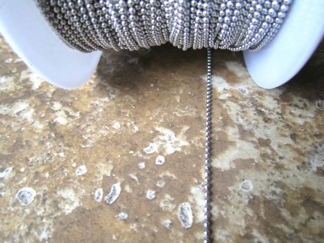 1.5mm Stainless Steel Ball Chain Bulk by the Foot - AWESOME Silver ...