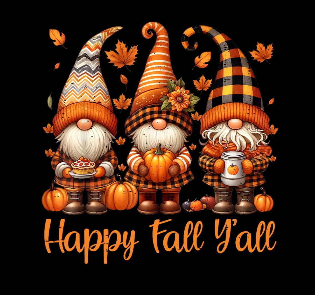 Happy Fall Y'all PNG, Cute Fall Gnome, Thanksgiving Gnome, Fall Coffee ...