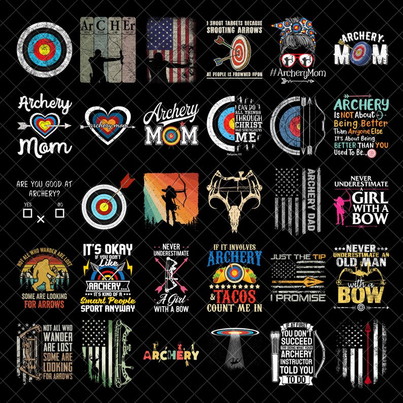 Archery Png Bundle, Archer Graphics, Bowman File, Archery Qutoes, Sport ...
