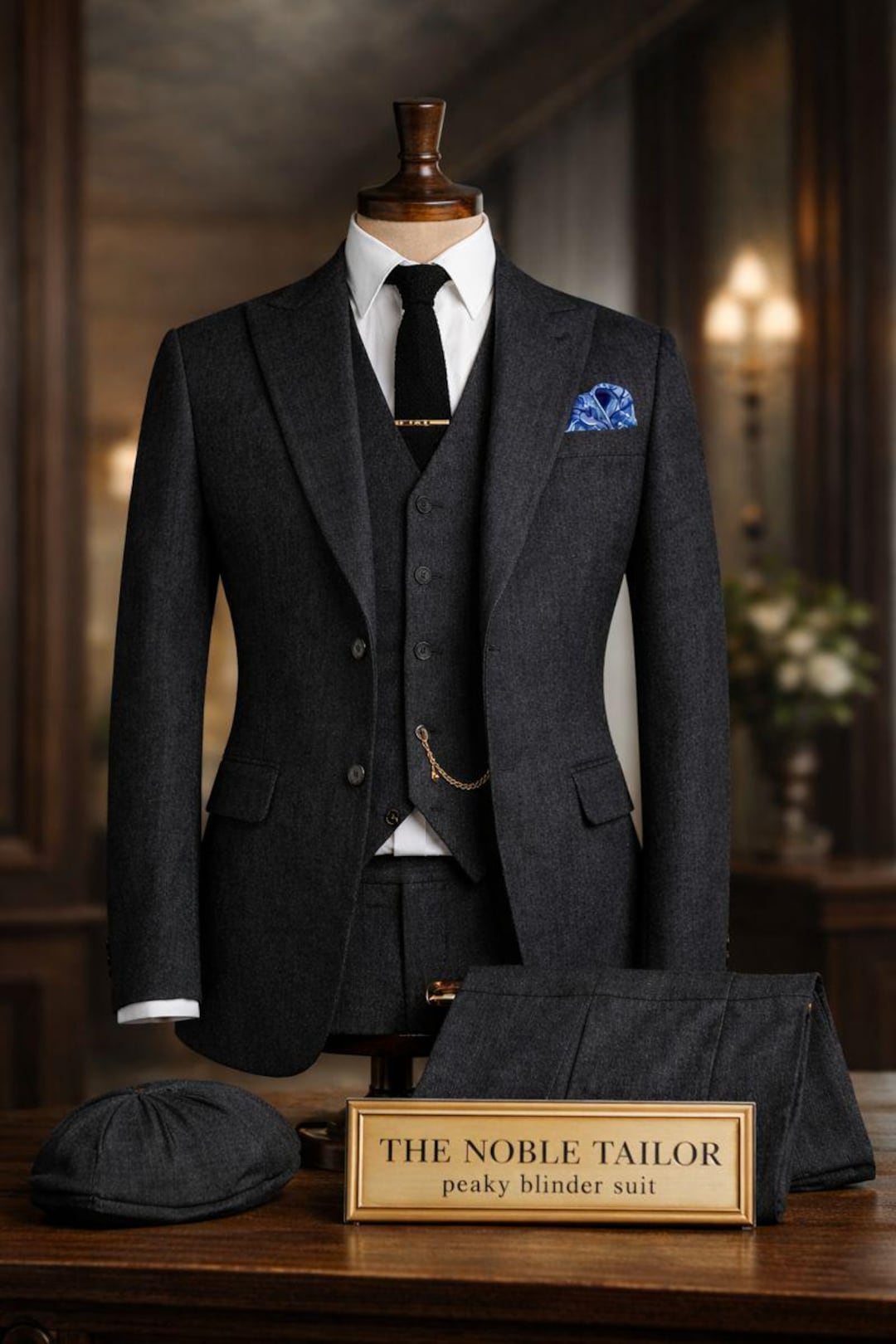 Men’s Tweed Herringbone 3 Piece Suit With Overcoat |1920's Peaky ...