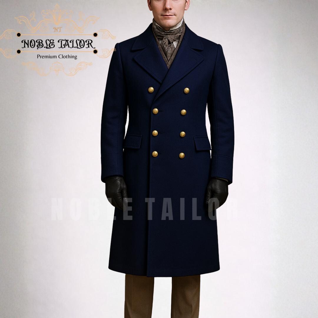Regency Navy Military Coat | 19th Century Double Breasted Lieutenant ...