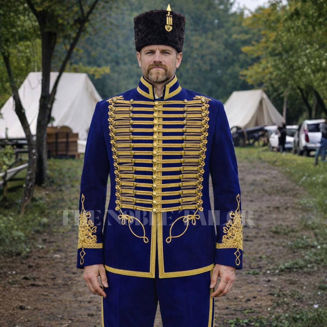 Handmade Blue Hussar Jacket | 19th Century Napoleonic Military Tunic ...