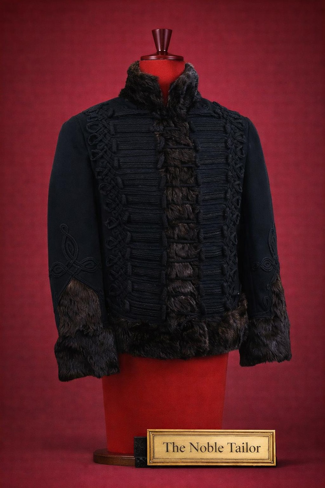 Men’s Royal Artillery Pelisse Jacket | Circa 1815 Classic Black Wool ...