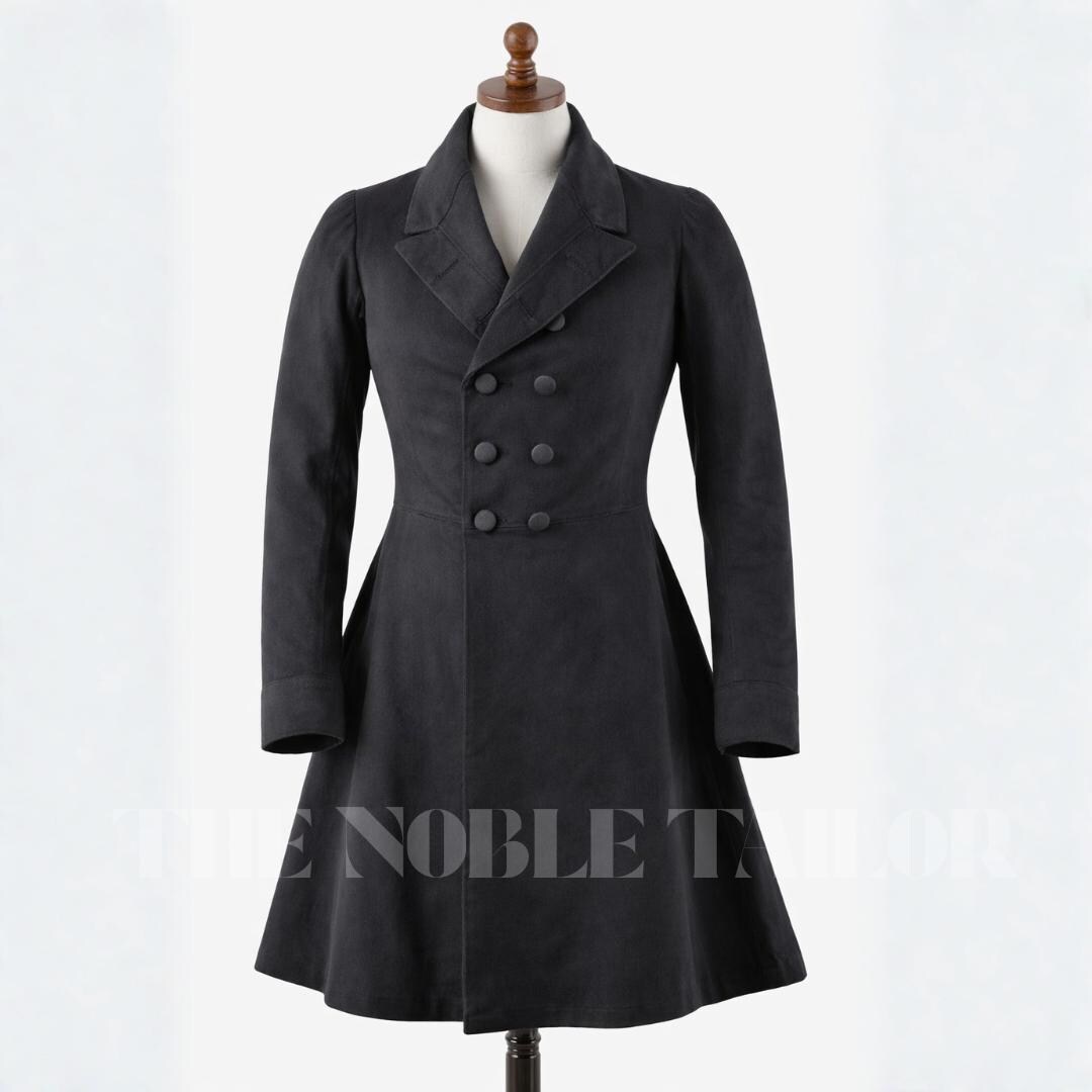 Black Victorian Frock Coat | Edwardian Style Long Formal Overcoat for ...