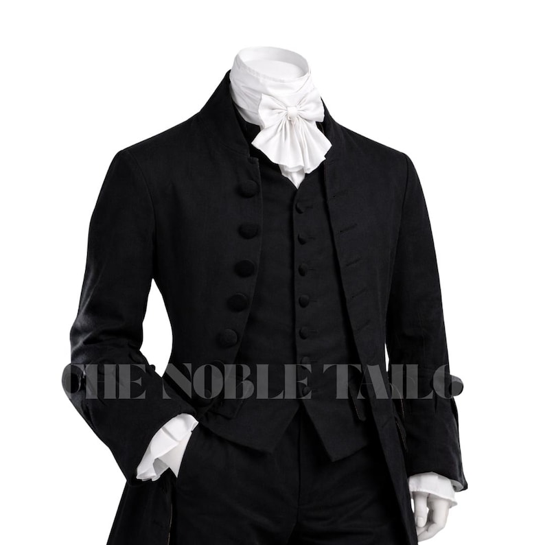 18th Century Black Georgian Gentleman Suit | British Wool Coat and ...