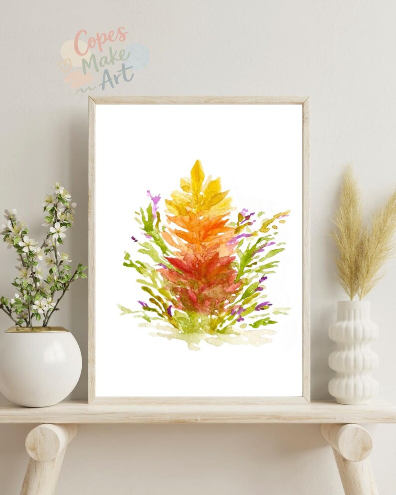 Torchflower Watercolor Art | Minecraft-inspired Floral Printable | Hand ...