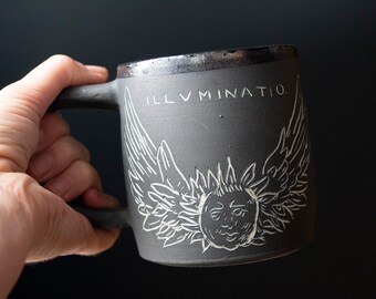 Black Mug Alchemy Symbols Witchy Gift Mug Spell Brew Chemistry Signs ...