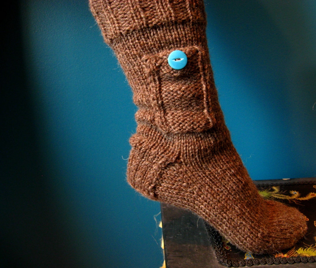 Knitting Pattern — Pocket Socks, Unique Ankle Socks With Pocket — PDF ...