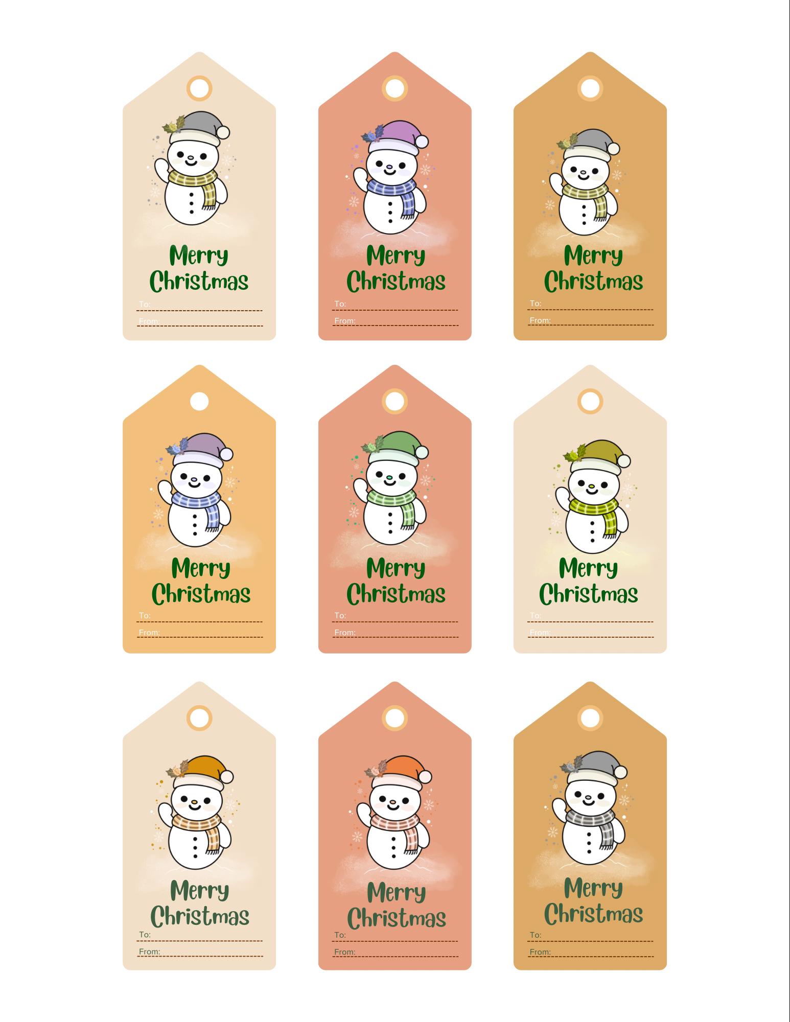 Printable Christmas Gift Tags • Watercolor Holiday Labels (PDF) - Etsy