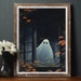 Ghost Looking Out a Window During Fall, Spooky Ghost Print, Halloween ...