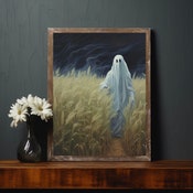 Ghost and Pumpkin Halloween Wall Art Print Ghost Home Decor - Etsy