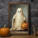 Cute Halloween Wall Art Print Ghost and Pumpkin, Ghost Home Decor ...