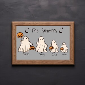 Custom Halloween Decor Ghost Family Portrait Sign, Halloween Printable ...