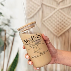 Margs and Matrimony Bachelorette Cups - Bridesmaid Glass Tumbler, Bach ...