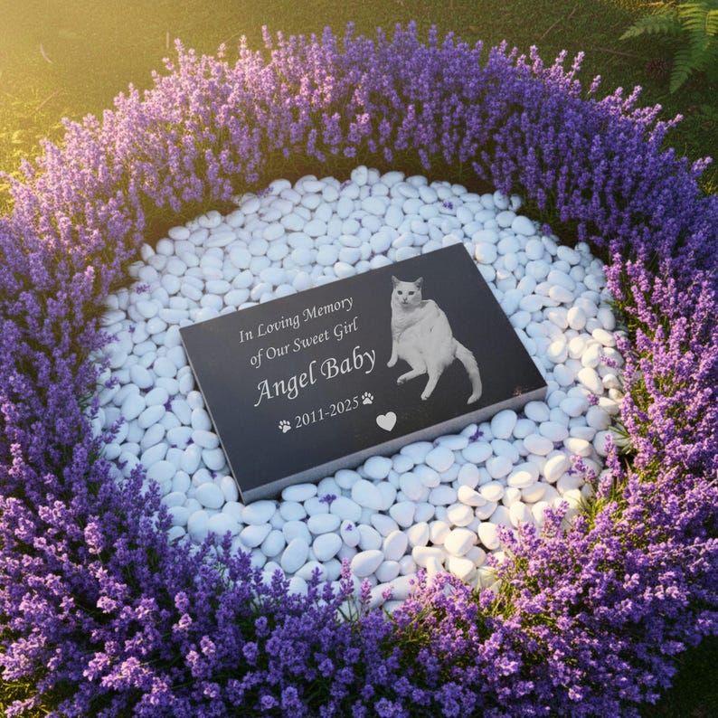 Engraved Granite Pet Memorial Stone — Personalized Outdoor Grave Marker ...