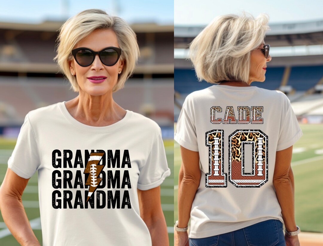 Custom Football Grandma Shirt, Football Nana Shirt, Grandmother Family ...