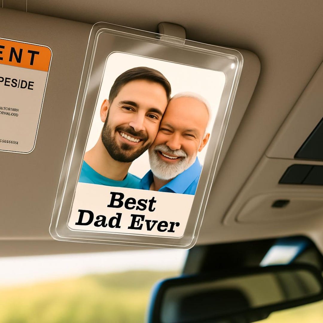Personalized Dad Car Visor Clip Photo, Father's Day Gift for Dad ...