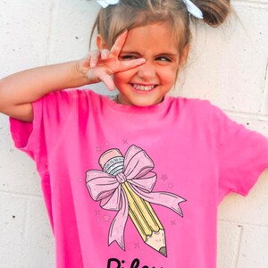 Custom Back to School Kid Shirt, First Day of School Shirt, Coquette ...