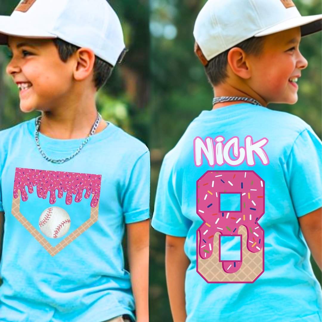Personalized Boy Baseball Drip Shirt, Custom Baseball Shirt for Kid ...