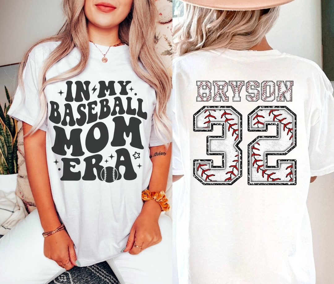 Personalized Baseball Mom Shirt Game Day Mama Tee With Kid Name ...